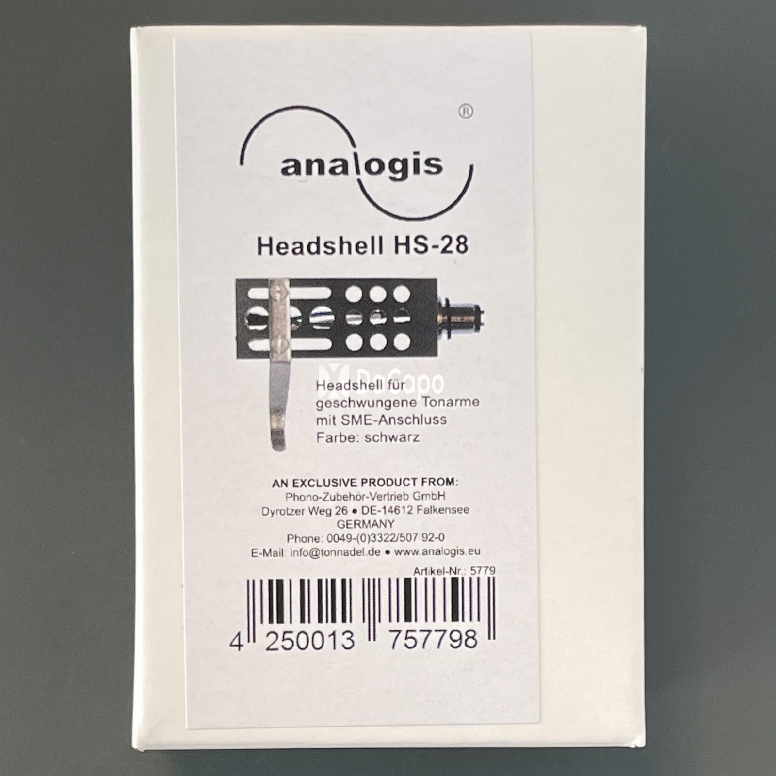 Solid SME Headshell Straight - Black/Silver/Blue - DaCapo Audio Shop