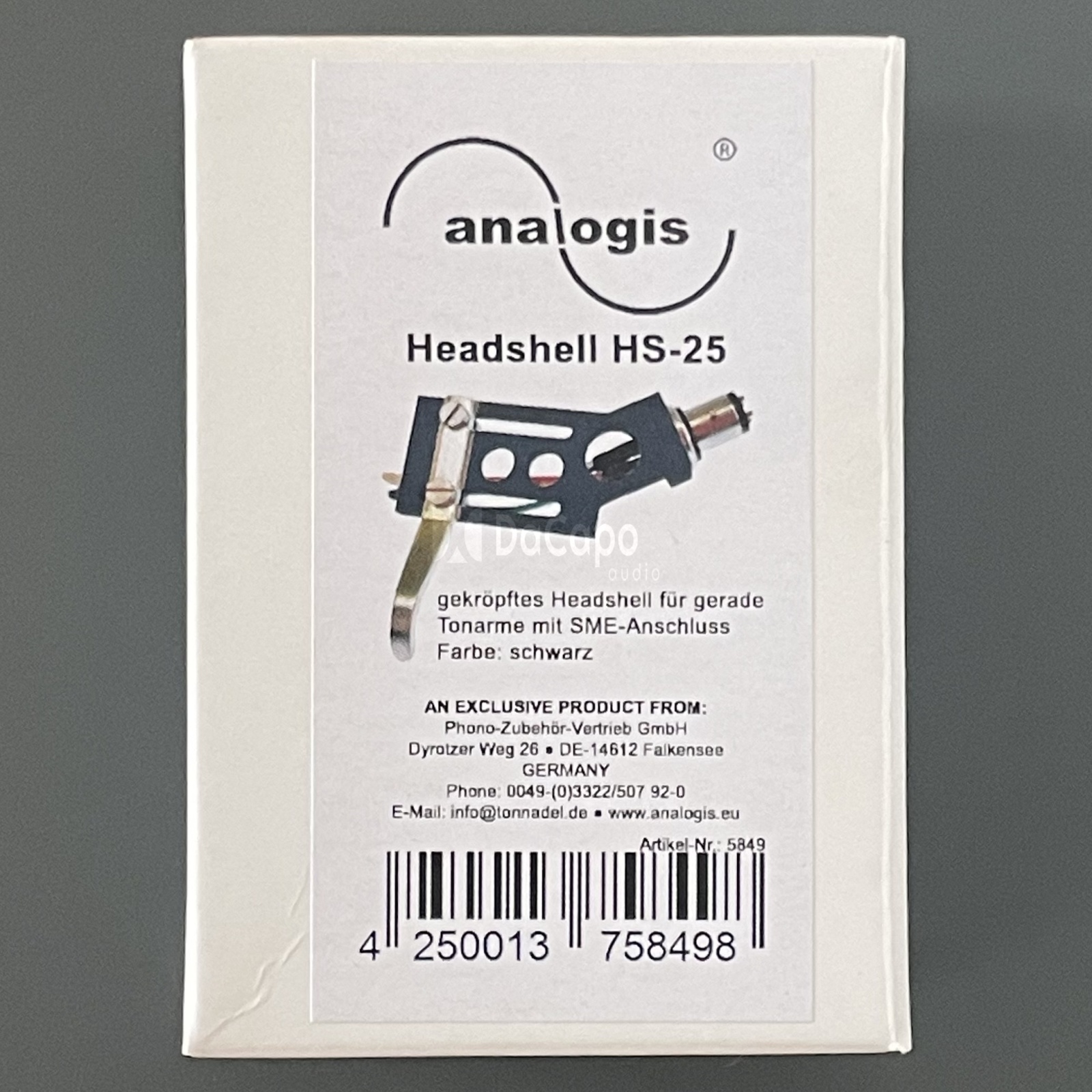 Solid SME Headshell for Straight Arms - Black/Silver/Blue - DaCapo ...